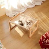 China Mail Packing Y Wooden Cat Hammock 21 X 16.5 Inch Elevated Pet Furniture Wood Color for sale