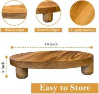 China Plain Wooden Box 2 Pack Wood Riser Plant Stool Display Rack Round Pot Flower Pedestal Retro Plant for sale