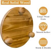 China Plain Wooden Box 2 Pack Wood Riser Plant Stool Display Rack Round Pot Flower Pedestal Retro Plant for sale