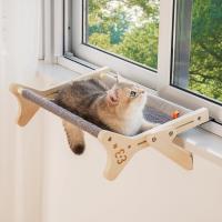 China ISO9001 2008 FSCI BSCI Certified Wood Cat Window Perch Holds Up To 40 Lbs 2 In 1 for sale