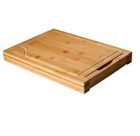 China Custom Size Logo Professional Bamboo Cutting Board with Scale and Square Chopping Blocks for sale