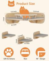 China Home Furniture Custom Size Wall Mounted Cat Furniture Corner Climbing Shelf Perches With 3 Wide Steps for sale