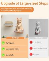 China Home Furniture Custom Size Wall Mounted Cat Furniture Corner Climbing Shelf Perches With 3 Wide Steps for sale