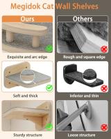 China Home Furniture Custom Size Wall Mounted Cat Furniture Corner Climbing Shelf Perches With 3 Wide Steps for sale