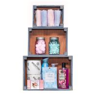 China Set of 3 Small Mini Wood Storage Crates with Handles Rustic Finish Printing Burned for sale