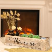 China Wooden Rectangular Planter Box for Rustic Centerpieces Customized Logo Acceptable for sale