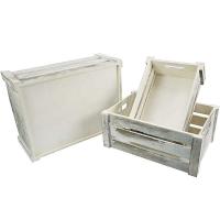 China Set of 3 Wooden Crates with Rope Handles European Regional Feature Wood Material for sale