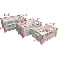 China Set of 3 Wooden Crates with Rope Handles European Regional Feature Wood Material for sale