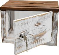 China Wire Grid Design Acrylic Panel Pine Wood Ballot Donation Collector Box for Tableware for sale