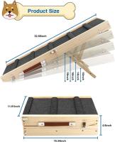 China Wooden Folding Portable Pet Ramp Wooden Dog Step for Bed Pine Wood Adjustable Dog Ramp for sale