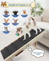 China Wooden Folding Portable Pet Ramp Wooden Dog Step for Bed Pine Wood Adjustable Dog Ramp for sale
