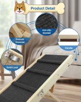 China Wooden Folding Portable Pet Ramp Wooden Dog Step for Bed Pine Wood Adjustable Dog Ramp for sale