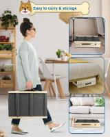China Wooden Folding Portable Pet Ramp Wooden Dog Step for Bed Pine Wood Adjustable Dog Ramp for sale