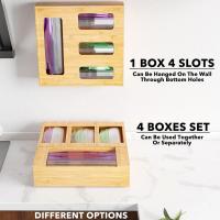 China Custom Logo TIMBER Bamboo Storage Organizer for Variety Size Bags Silk-Screen Printed for sale