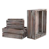 China Europe Regional Feature Home Deco Unfinished Solid Pine Wooden Crates 3-Pack for Wine for sale