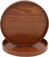 China Wooden Plain Color Round Serving Tray 9.5 Inch Perfect for Home Decor or Coffee Table for sale