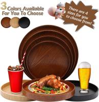 China Wooden Plain Color Round Serving Tray 9.5 Inch Perfect for Home Decor or Coffee Table for sale