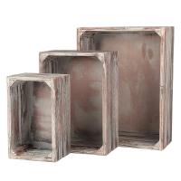 China Europe Regional Feature Home Deco Unfinished Solid Pine Wooden Crates 3-Pack for Wine for sale