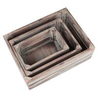 China Europe Regional Feature Home Deco Unfinished Solid Pine Wooden Crates 3-Pack for Wine for sale