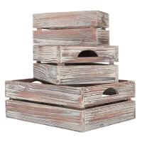 China Europe Regional Feature Home Deco Unfinished Solid Pine Wooden Crates 3-Pack for Wine for sale