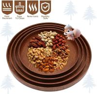 China Wooden Plain Color Round Serving Tray 9.5 Inch Perfect for Home Decor or Coffee Table for sale