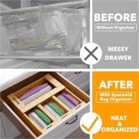China Custom Logo TIMBER Bamboo Storage Organizer for Variety Size Bags Silk-Screen Printed for sale