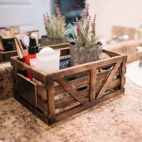 China Vintage Home Garden Stacking Wooden Crates Rustic Finish Brown Nesting Boxes for sale