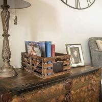 China Vintage Home Garden Stacking Wooden Crates Rustic Finish Brown Nesting Boxes for sale