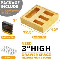 China Keep Your Kitchen Drawer Neat and Tidy with our Popular 4-Slot Bamboo Bag Storage Box for sale