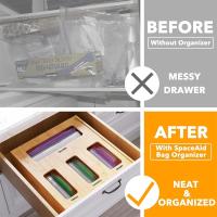 China Keep Your Kitchen Drawer Neat and Tidy with our Popular 4-Slot Bamboo Bag Storage Box for sale