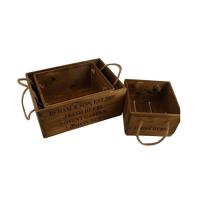 China Customizable 30*24.5*15 cm Vintage Unfinished Pine Wooden Crate Box with Laser Engrave for sale