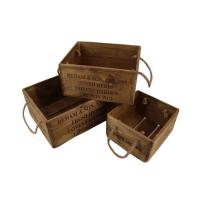 China Customizable 30*24.5*15 cm Vintage Unfinished Pine Wooden Crate Box with Laser Engrave for sale