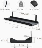 China Wall Mounted Multifunctional Wood Shelf with Metal Bracket Set of 2 Picture Ledges for sale