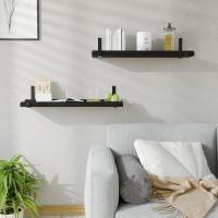 China Wall Mounted Multifunctional Wood Shelf with Metal Bracket Set of 2 Picture Ledges for sale