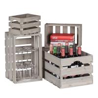 China Custom Capacity Vintage Wood Crates for Home Decoration Folk Art Style for sale
