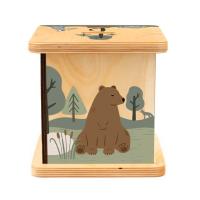 China Wooden Piggy Bank in Plain Color with Customizable Woodland Animals Design for sale