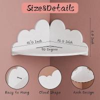 China Home Furniture Wooden Hanging Shelf for Kids Room Wall Decor Cute White Cloud for sale