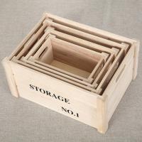 China Wooden Towel Nesting Crates Rustic Small Pine Wood Crates for Rustic Home Display for sale