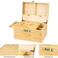 China Plain Wooden Box with Removable Tray and Combination Lock Custom Smell Proof Storage for sale