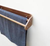China Custom Wooden Double Towel Bar Wall Mounted Bath Towel Rack for Holding Kitchen Appliance for sale