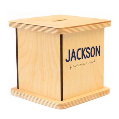 China Wooden Personalized Coin Bank for Kids OEM ODM Accepted Eco-friendly Bamboo Material for sale