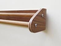 China Custom Wooden Double Towel Bar Wall Mounted Bath Towel Rack for Holding Kitchen Appliance for sale