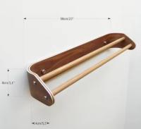 China Custom Wooden Double Towel Bar Wall Mounted Bath Towel Rack for Holding Kitchen Appliance for sale
