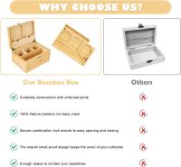 China Plain Wooden Box with Removable Tray and Combination Lock Custom Smell Proof Storage for sale