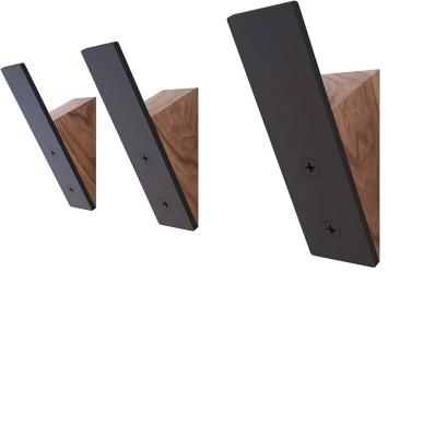 China Living Room Furniture High Quantity Advantage Black Walnut Wood Black Metal Hat Hooks for sale