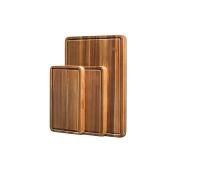 China 17x12 12x10 12x7 Inch Thick Wood Chopping Board Set of 3 with Handles and Juice Groove for sale