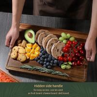 China 17x12 12x10 12x7 Inch Thick Wood Chopping Board Set of 3 with Handles and Juice Groove for sale