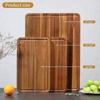 China 17x12 12x10 12x7 Inch Thick Wood Chopping Board Set of 3 with Handles and Juice Groove for sale