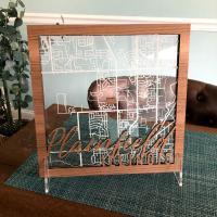 China Custom Engraved Rectangular or Square Acrylic and Wood Map for Wedding or Anniversary for sale