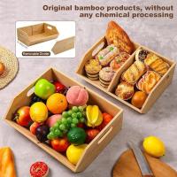 China Environmental 2 Set Bamboo Storage Bins Organizers for Kitchen Countertop Organization for sale